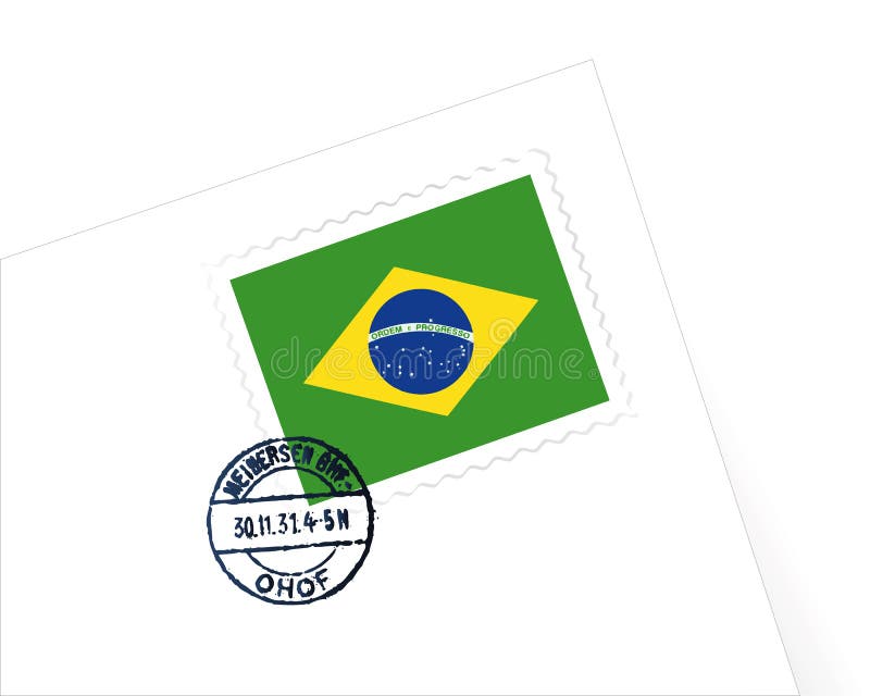 Brazil Flag Stamp stock vector. Illustration of country - 7533877