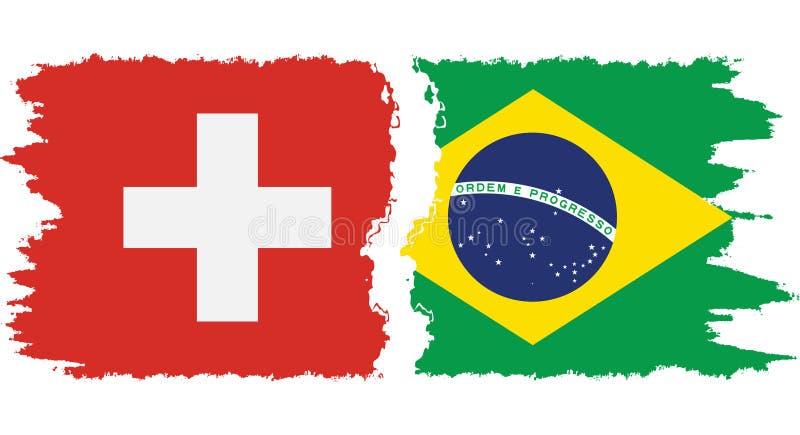 Brazil and Switzerland Grunge Flags Connection Vector Stock Vector ...