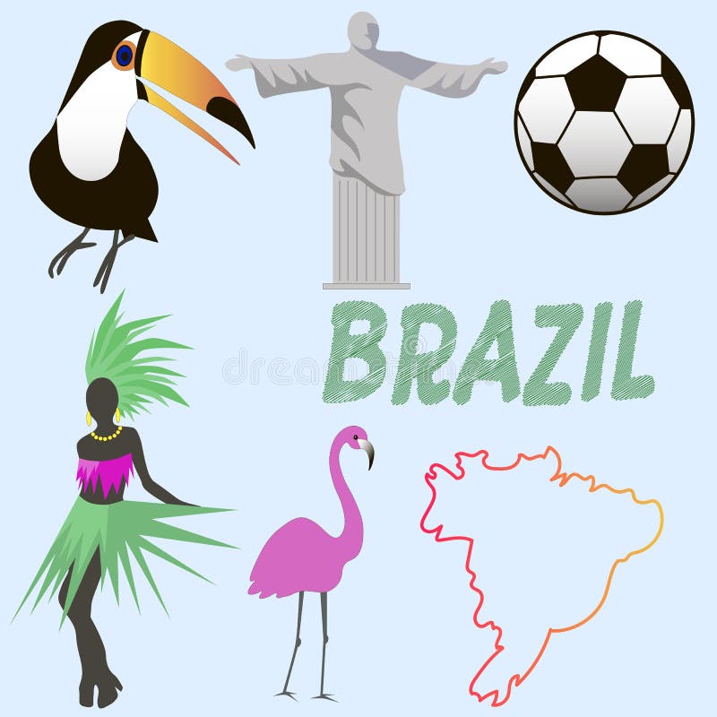 Brazil Symbols Vector Illustration Stock Vector - Illustration of beach ...