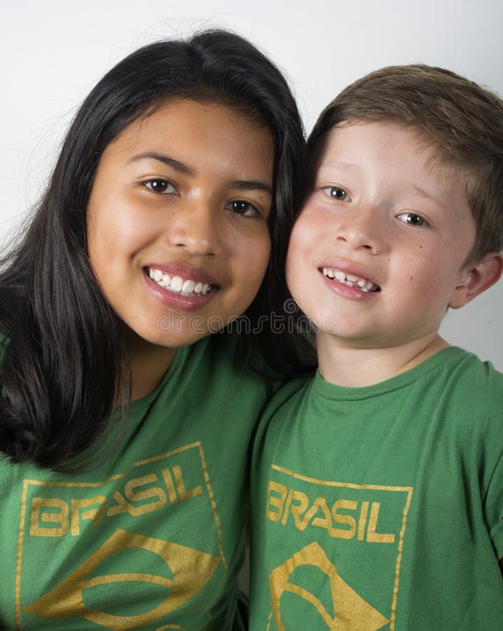 Brazil team fans with flag stock image. Image of soccer - 207151827