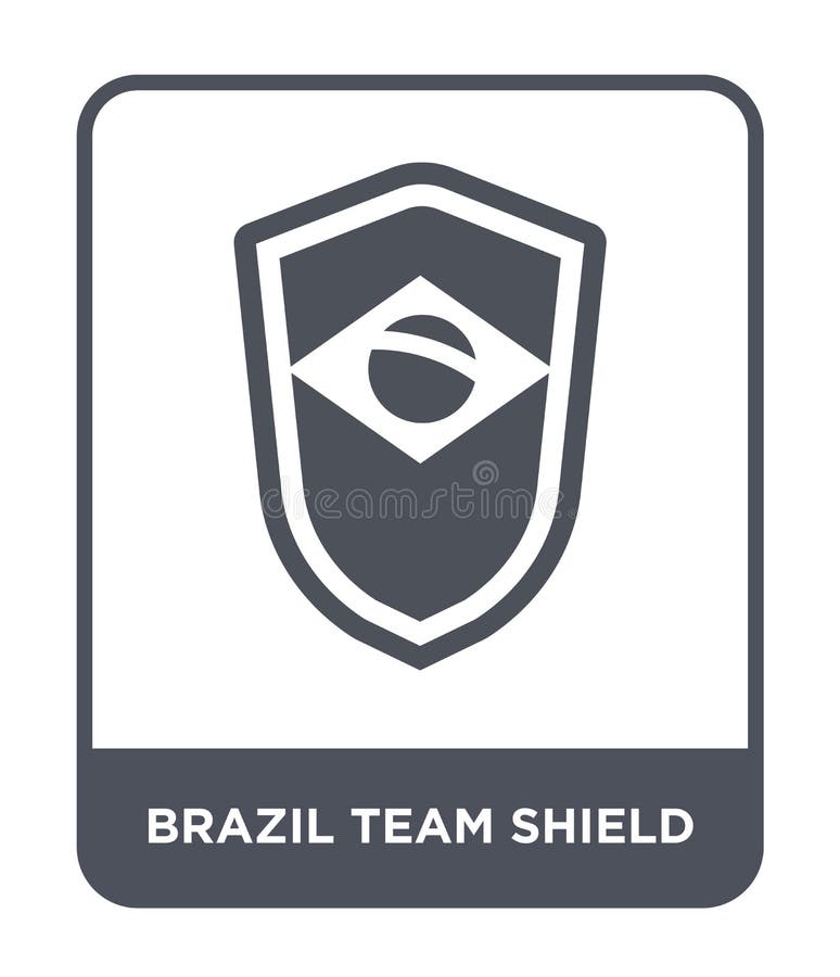 Brazil Team Shield Icon in Trendy Design Style. Brazil Team Shield Icon ...