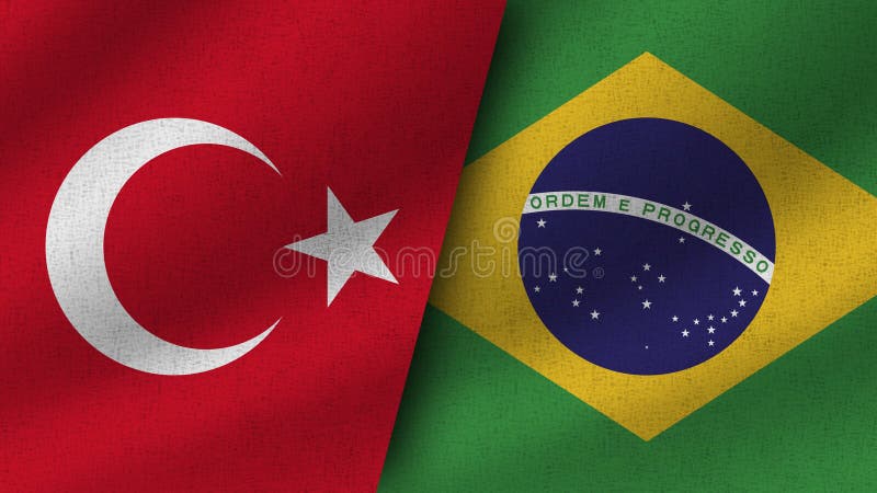 Brazil and Turkey Turkish Flags, Obsolete Torn Weathered, Crisis ...