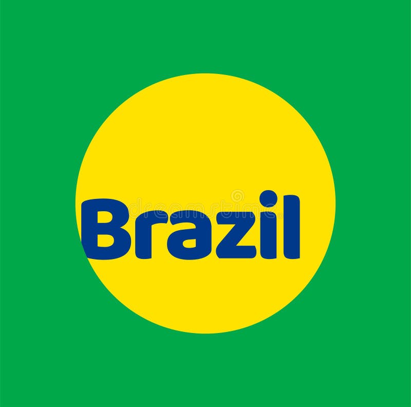 Brazil Typography with Round Shape in Flag Color Stock Vector ...