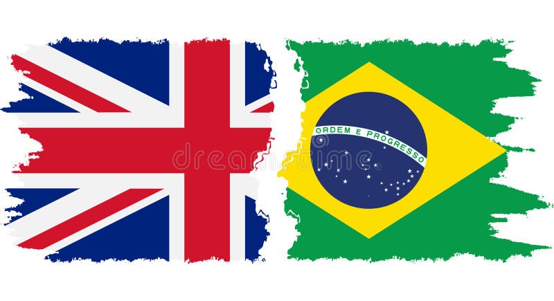 Brazil and UK Grunge Flags Connection Vector Stock Vector ...