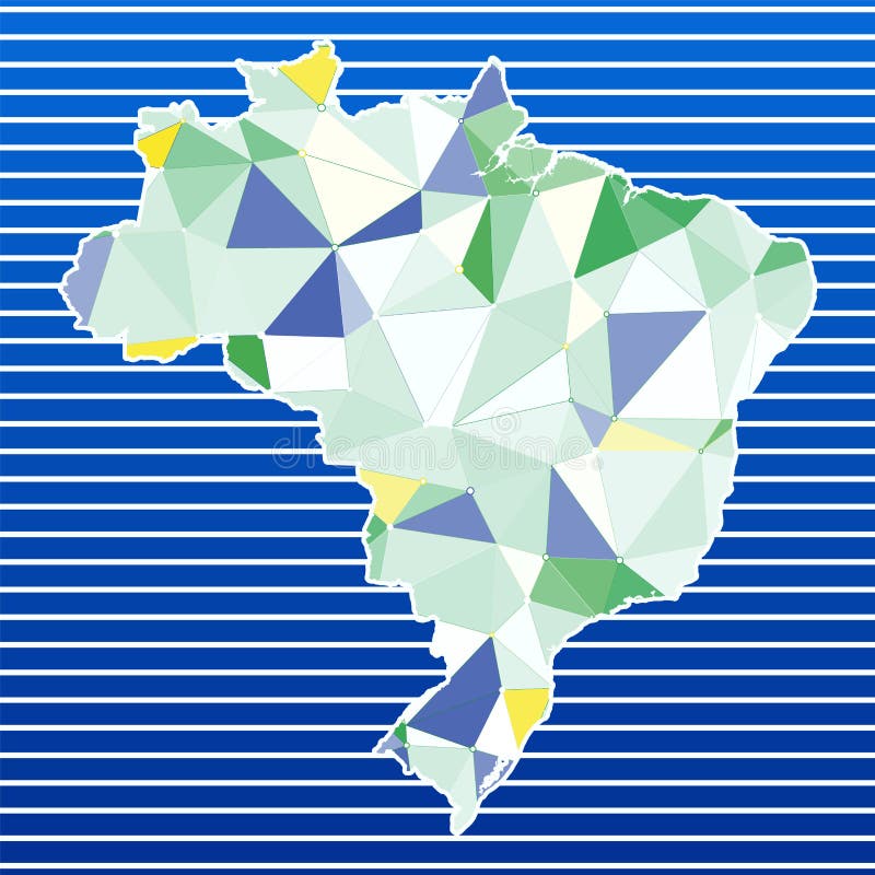 Brazil Map - Vector Solid Contour and State Regions on Transparent ...
