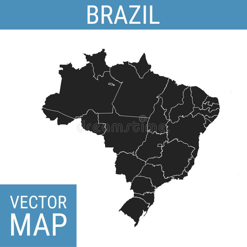 Brazil Vector Map with Title Stock Vector - Illustration of nation ...