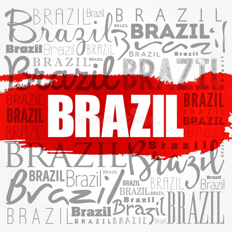 Brazil Wallpaper Word Cloud, Travel Concept Background Stock ...