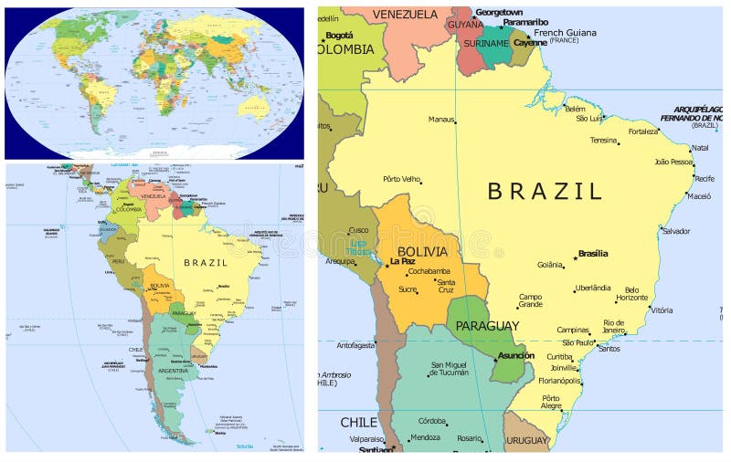 Brazil & World stock illustration. Illustration of area - 83437572