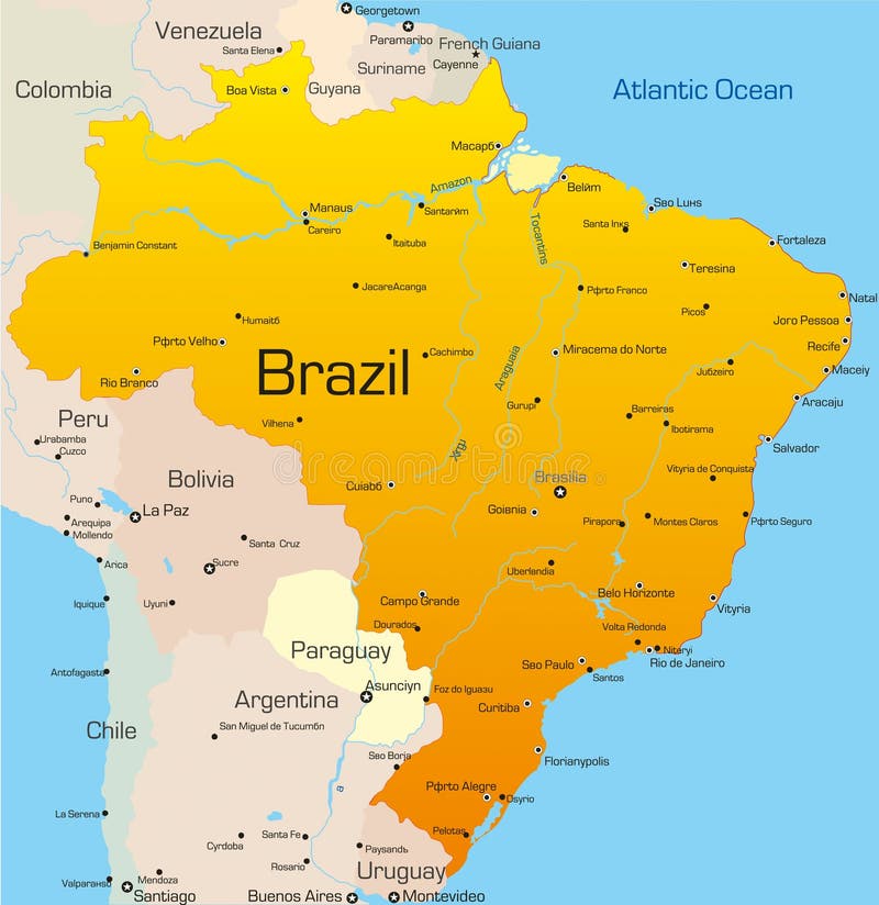 Lege Kaart Brazilië Hoog - Kwaliteitskaart Brazilië Met Provincies Op ...