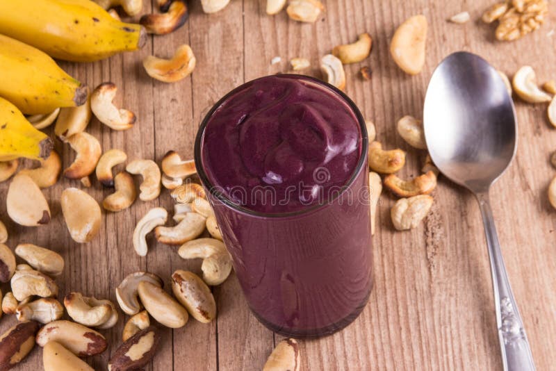 Brazilian Acai in the cup stock image. Image of bowl - 97320119