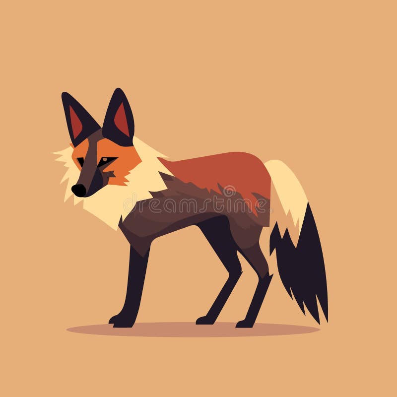 Brazilian Animal Maned Wolf Stock Vector - Illustration of brachyurus ...