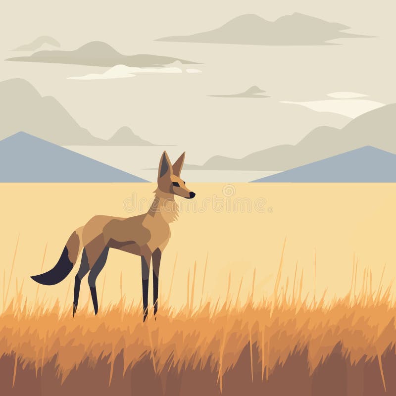 Brazilian Animal Maned Wolf Stock Vector - Illustration of wild ...