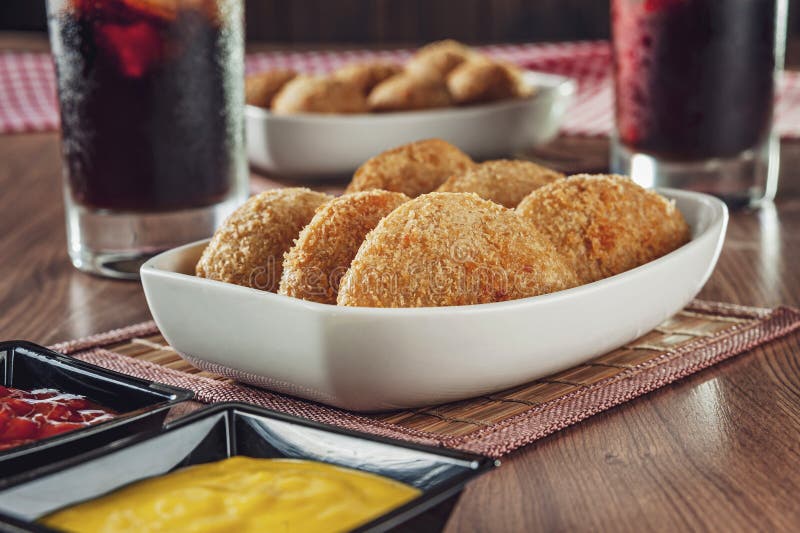 Brazilian Snack Deep Fried Beef Croquette - Risolis De Carne Stock ...