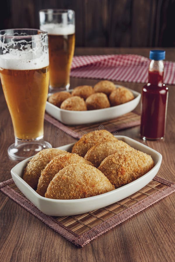 Brazilian Snack Deep Fried Beef Croquette - Risolis De Carne Stock ...