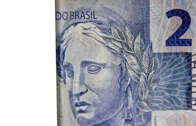 Brazilian Banknote Real Isolated on White. Stock Image - Image of flags ...