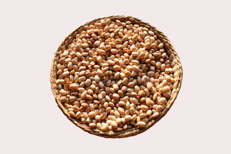 Brazilian Beans. Carioca Beans Basket on the White Background Stock ...
