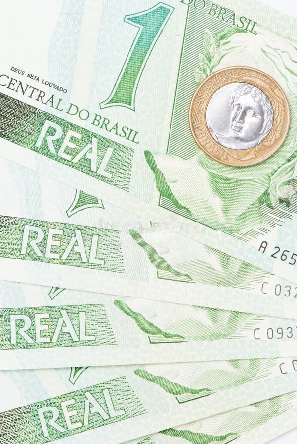 Brazilian 1 BRL currency stock photo. Image of texture - 112056970