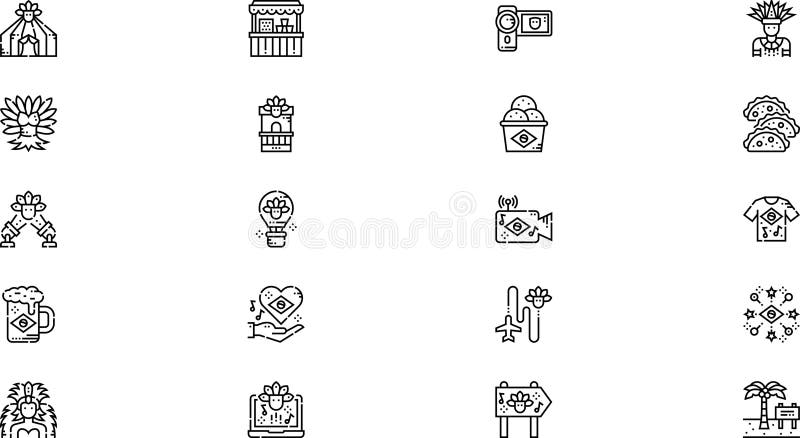 Brazilian Carnival Icons High-Quality Vector Icons Collection with ...