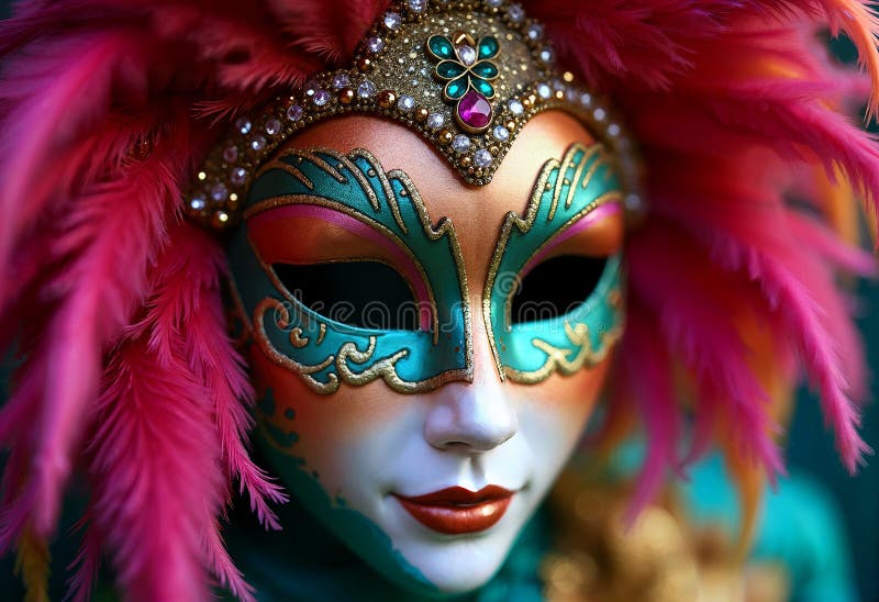 A Brazilian Carnivals Mask with Lots of Colors Stock Illustration ...
