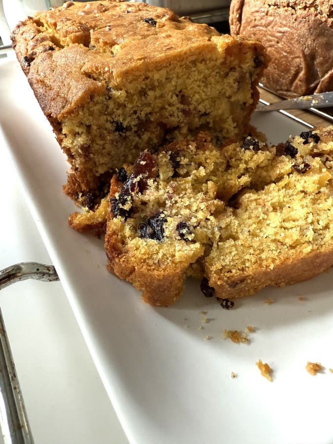 Brazilian Corn Cake Fuba Made with Corn Flour, Grapes and Walnut Stock ...