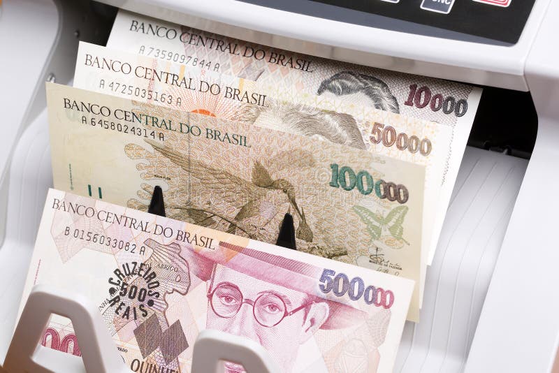Brazilian Cruzeiro in the Counting Machine Stock Photo - Image of ...