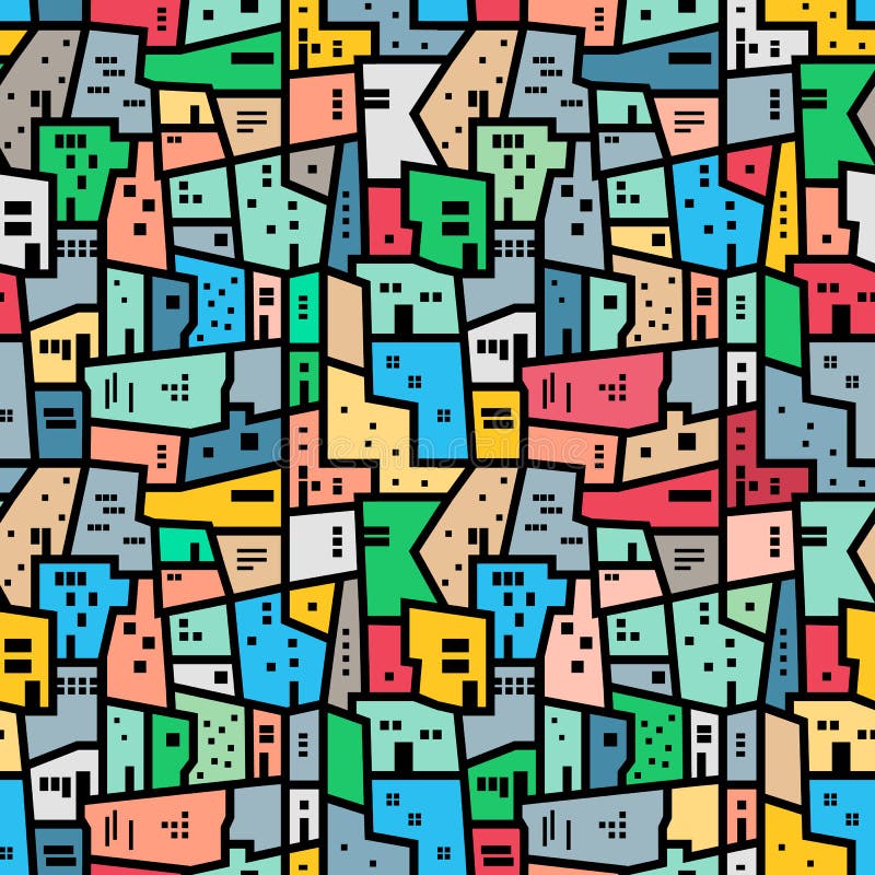 Modern City Geometry Seamless Pattern Vector Illustration Stock Vector ...