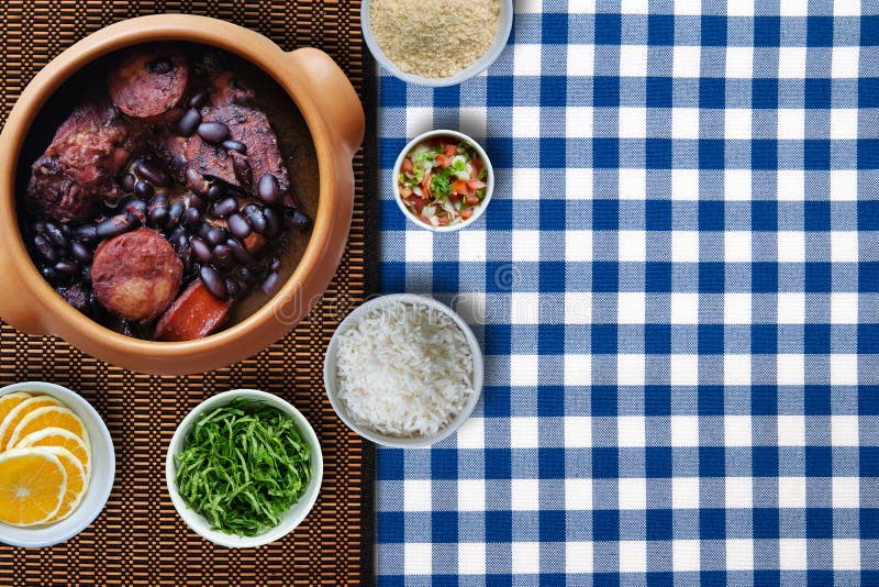 Brazilian Feijoada. Top View Stock Photo - Image of kale, orange: 188039506