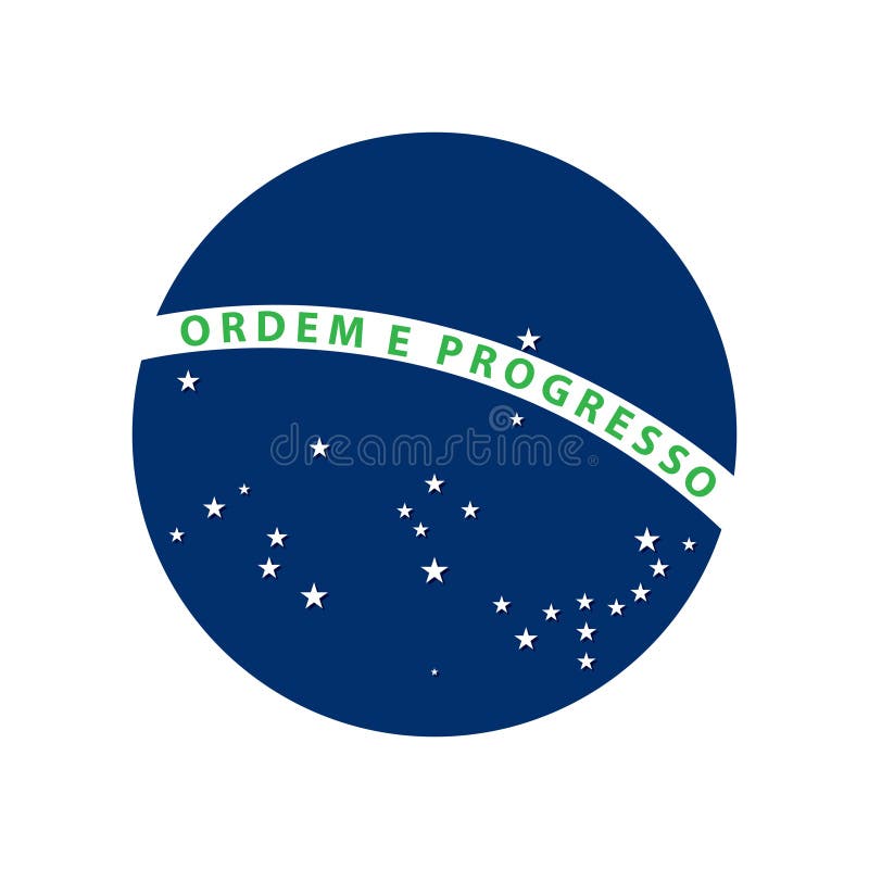 Brazilian Flag Circle Icon. Vector Stock Illustration - Illustration of ...