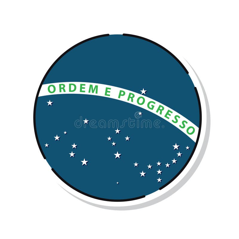 Brazilian Flag Circle Icon. Vector Stock Illustration - Illustration of ...