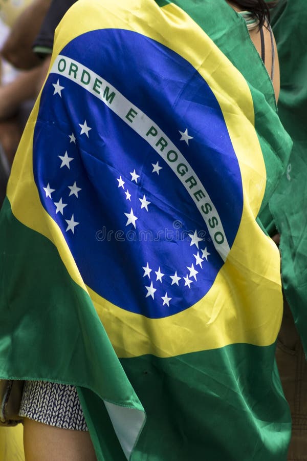 Brazilian flag stock photo. Image of national, sunny - 93166914