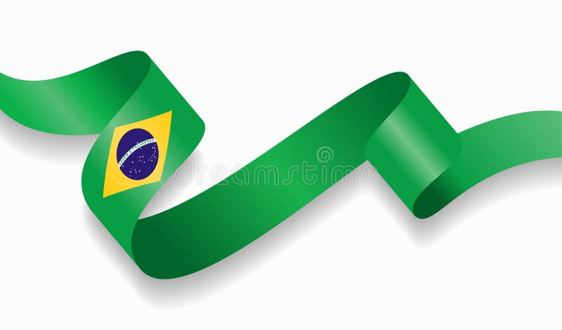 Brazilian Flag Wavy Abstract Background. Vector Illustration. Stock ...