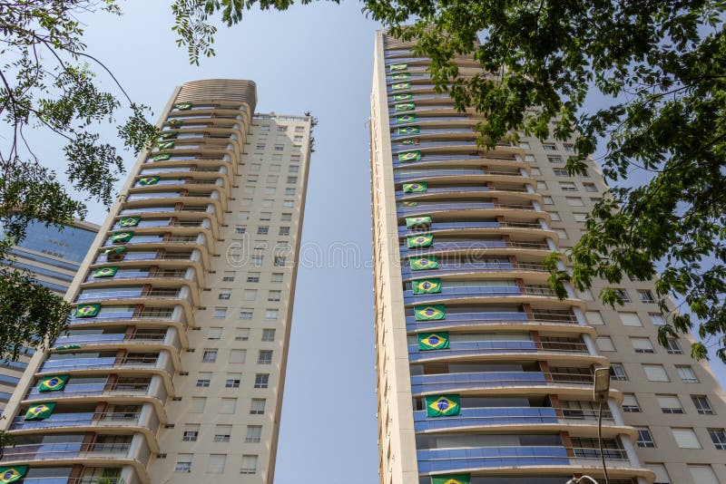 Brazilian Flags on the Windows. Editorial Stock Photo - Image of ...