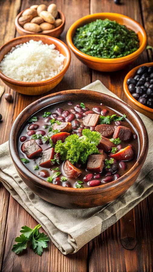 Brazilian Food Feijoada in File Stock Illustration - Illustration of ...