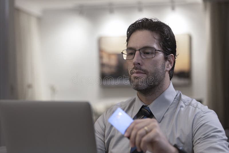 Brazilian Man Working at Home Stock Image - Image of people ...