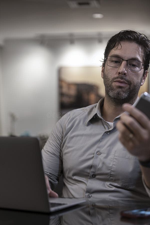 Brazilian Man Working at Home Stock Photo - Image of monitor, people ...