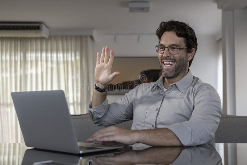 Brazilian Man Working at Home Stock Image - Image of home, video: 268295187