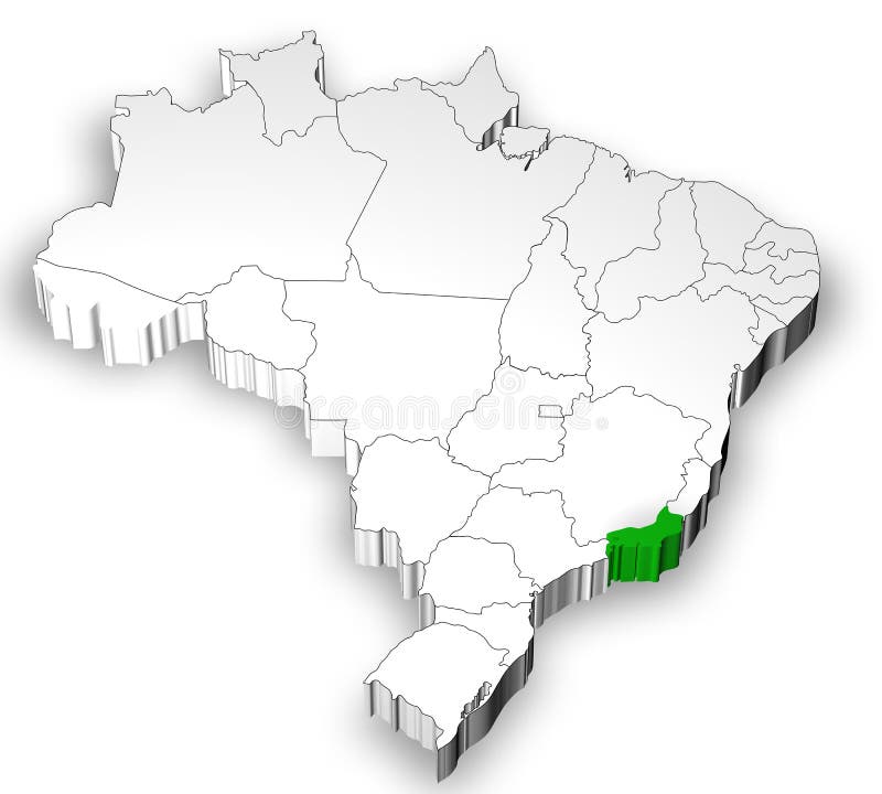 Brazilian Map with States Separated Stock Illustration - Illustration ...