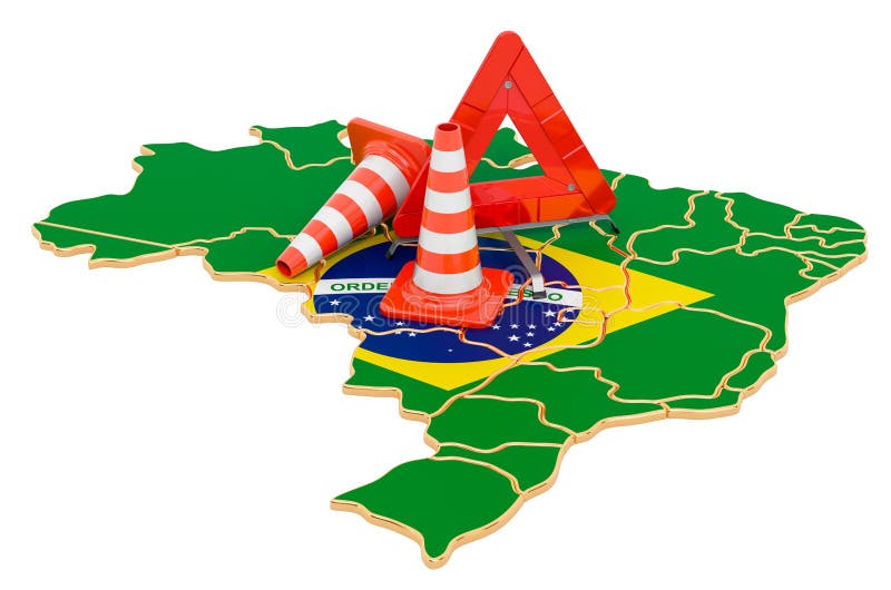 Brazilian Map with Safety Belt. Security and Protect or Insurance Stock ...