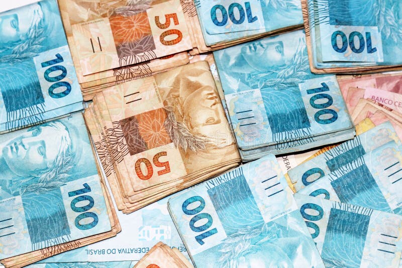 Brazilian Money Package with Notes of Diverse Values Stock Image ...