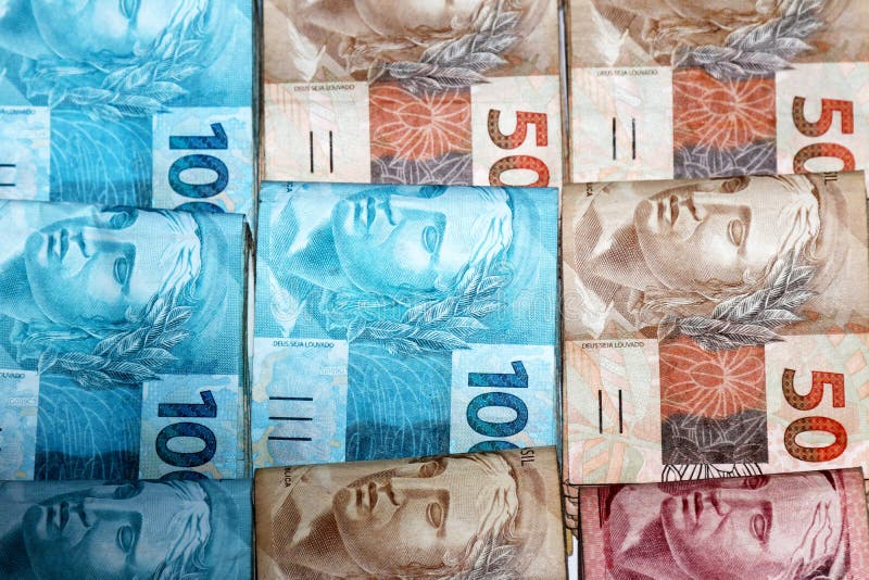 Brazilian money packages stock photo. Image of foreign - 87743670