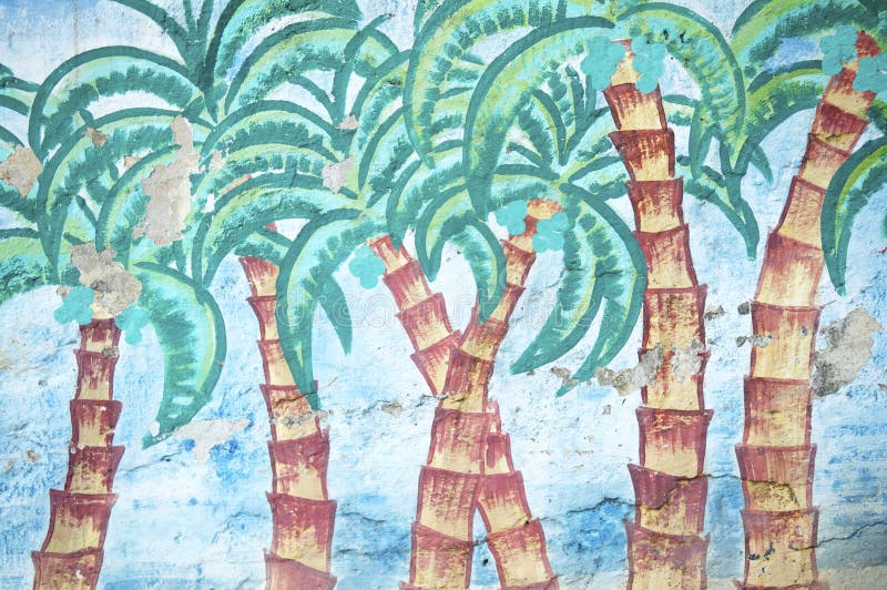 Brazilian Palm Trees Tropical Graffiti Stock Illustration ...