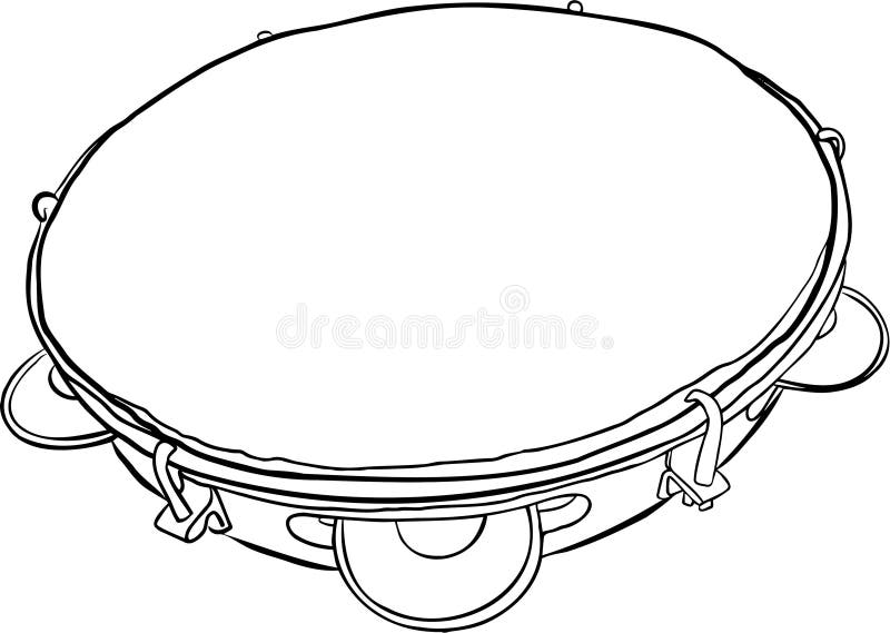 Brazilian Pandeiro Isolated Percussion Instrument Vector Illustration ...