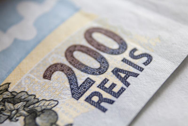 Brazilian 200 Reais Bank Note Macro Shot Stock Image - Image of ...