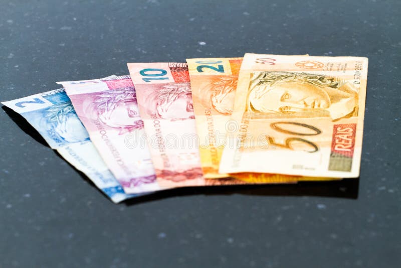 Brazilian Reais Money High Denominations Arranged in a Circle Stock ...