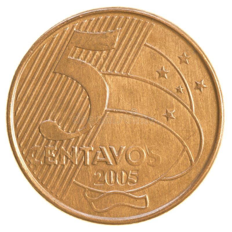 25 Brazilian Real Centavos Coin Stock Image - Image of finance, five ...