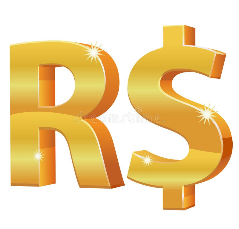 Brazilian Real currency 3D stock illustration. Illustration of symbol ...