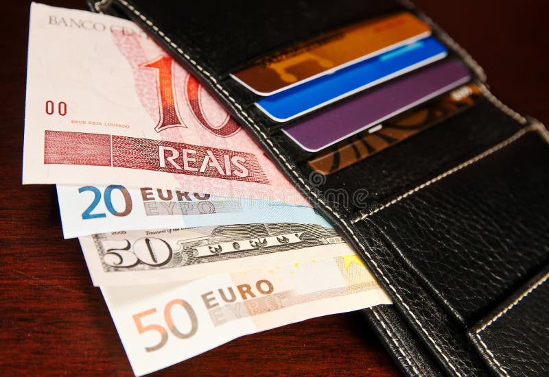 Brazilian Real, Euro and Dollars Stock Image - Image of brazilian ...