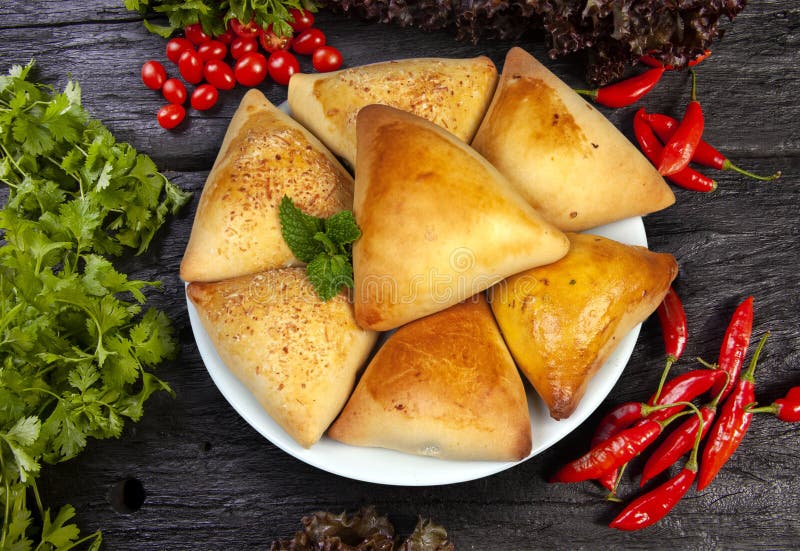 Brazilian Snack. Meat Esfiha Stock Image - Image of mixed, brazil ...