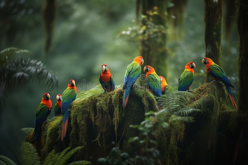 Brazilian Tropical Rain Forest Illustration Stock Illustration ...