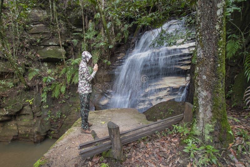 Brazilian Waterfall this Waterfall is Very Beautiful and Cold. Stock ...